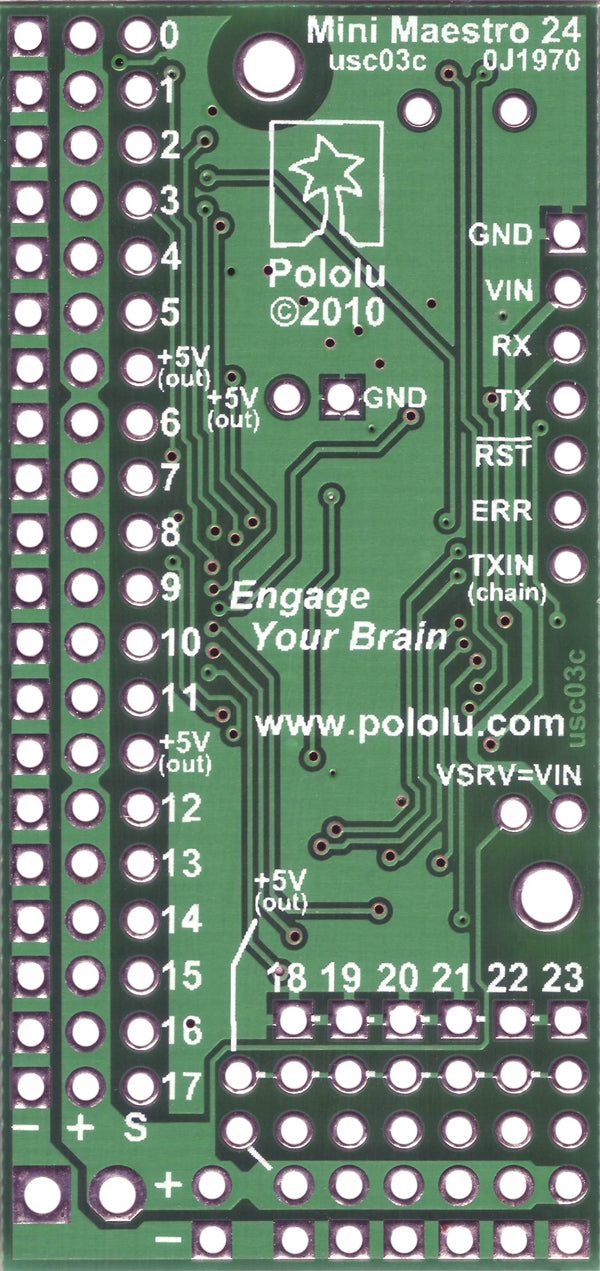 Mini Maestro 12-Channel USB Servo Controller (Assembled) Pololu 1352