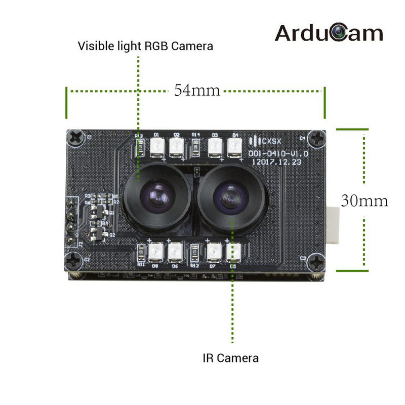 Arducam Stereo USB Camera, Synchronized Visible Light and Infrared Cam ...