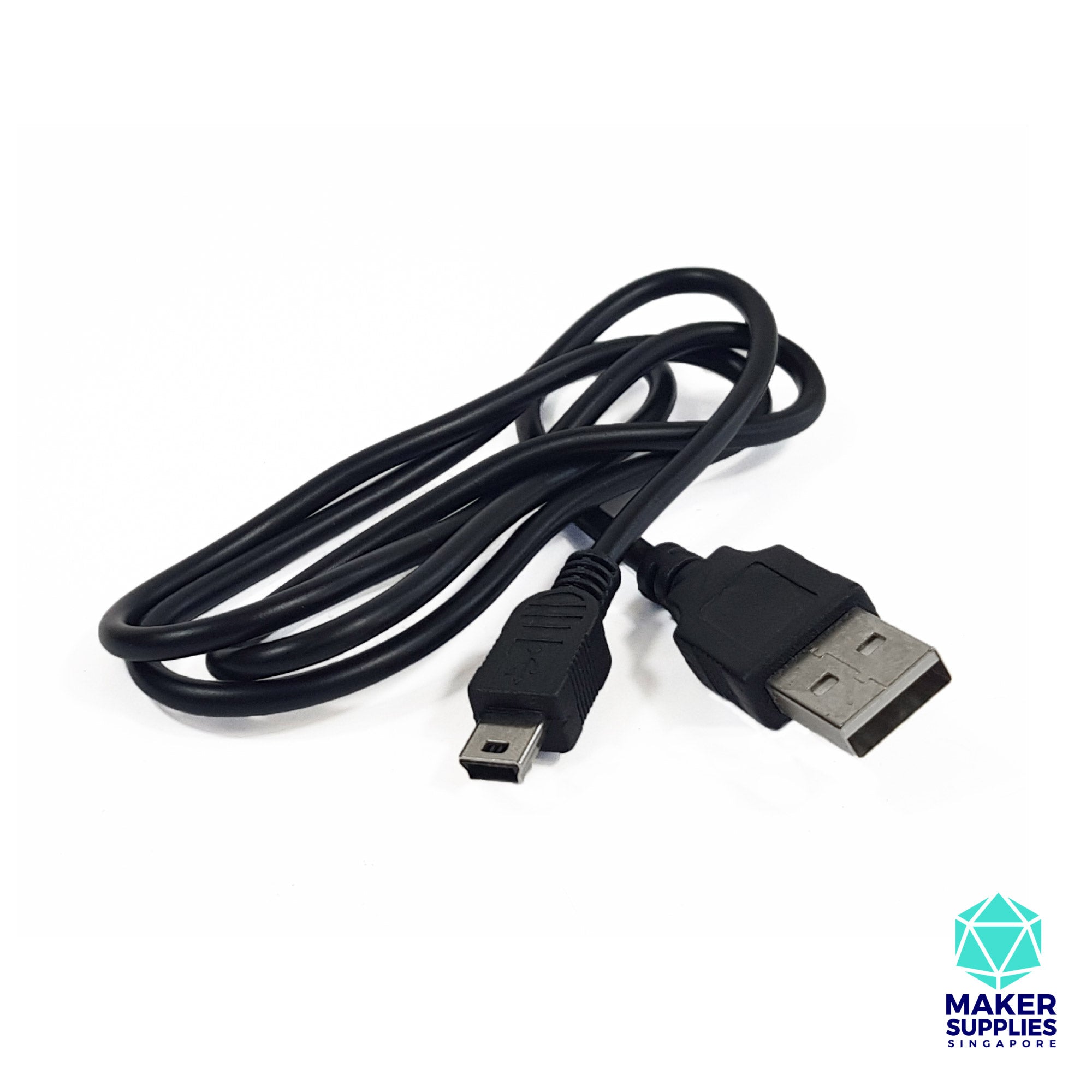 80cm Male USB A to Male USB Mini B Data Cable Black