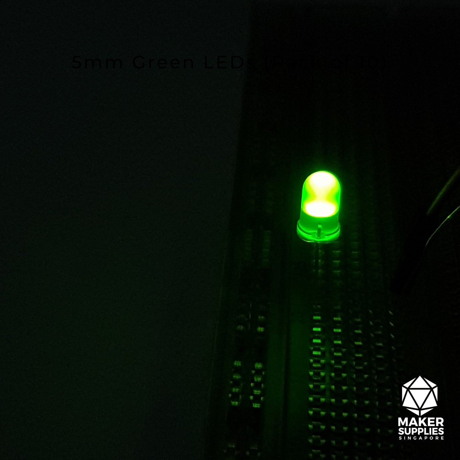 10pcs 5mm Green LED – MakerSupplies Singapore