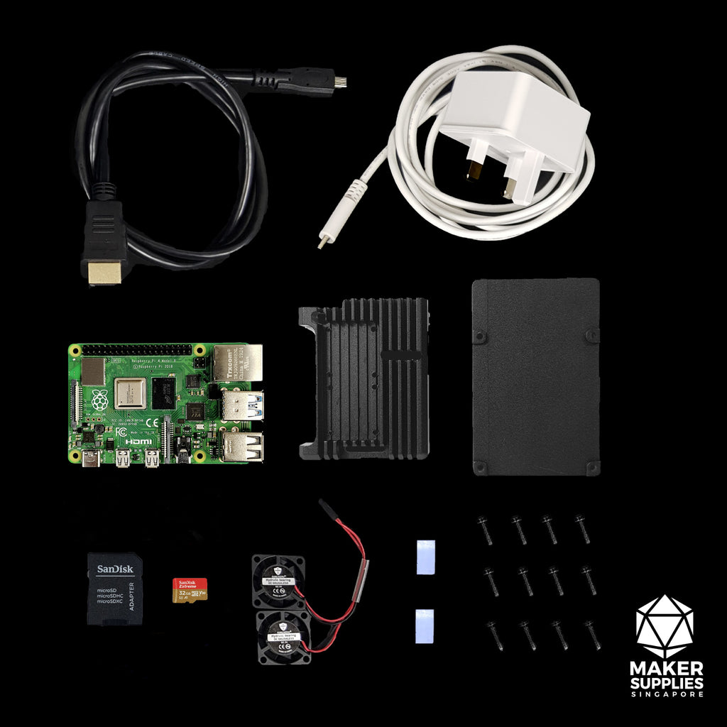 Raspberry Pi 4 Basic Bundle with Aluminium Casing